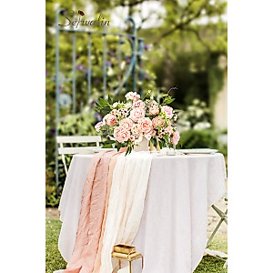 Serwalin Artificial Flowers Pink Wedding Flowers Silk Flowers with Stems Fake Cake Flowers for Wedding Bouquets Centerpieces Spring Decor Baby Shower Decoration