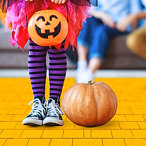 Chuangdi 4.5 x 9 Feet Brick Stone Wall Backdrop Stone Wall Scene Setter Brick Sheet Wallpaper Curtains Door Removable Brick Tablecloth Photo for Winter Halloween (Gold)