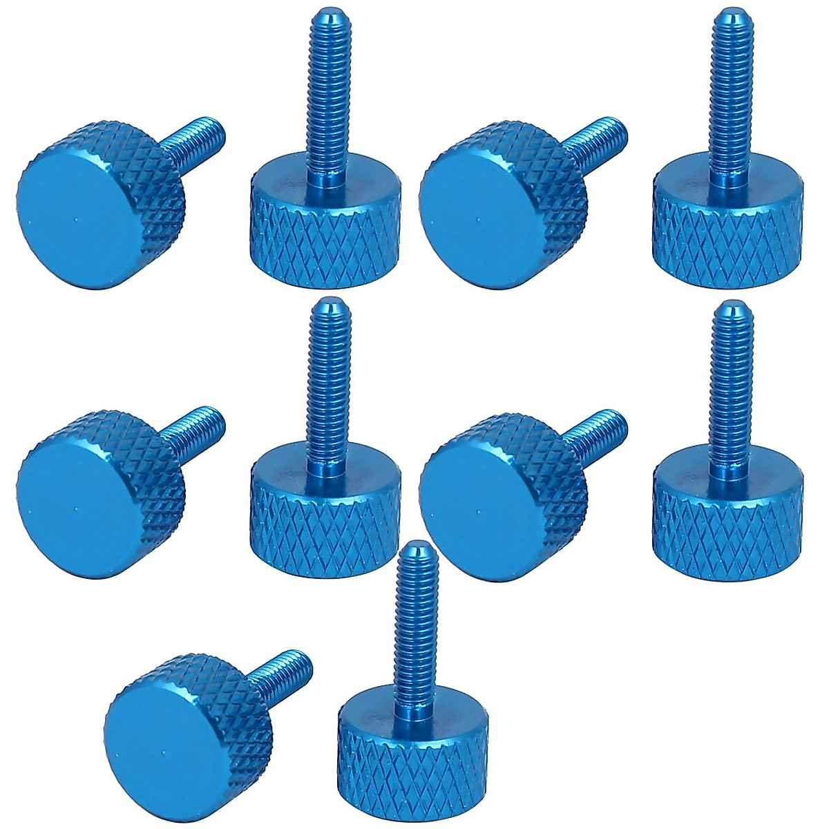 uxcell Computer PC Graphics Card M3x12mm Knurled Head Thumb Screws Sky Blue 10pcs