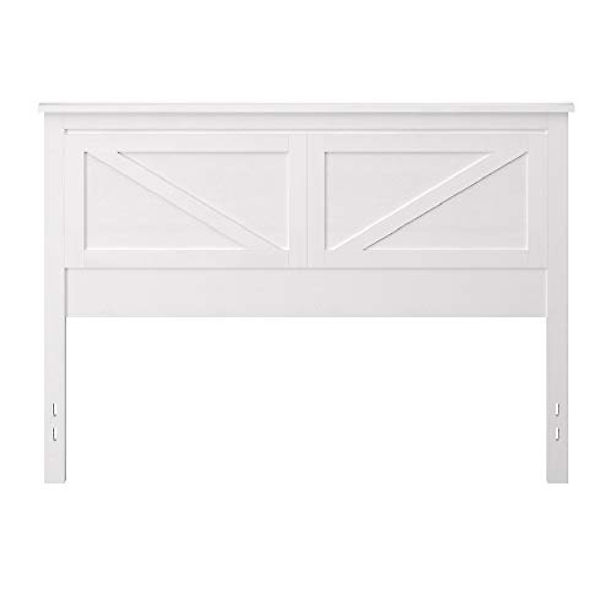 Glenwillow Home Farmhouse Style Wood Panel Headboard in Gloss White - Queen Size