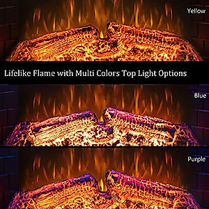 Benrocks 36'' Electric Fireplace Inserts, Recessed & Built in Wall Electric Fireplace Heater with Fire Crackling Sound, Adjustable Top Light & Flame Speed, Overheating Protection, 750/1500W Black