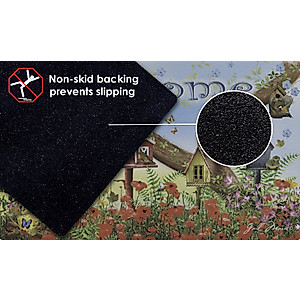 Toland Home Garden 800242 Poppies and Birdhouses Summer Door Mat 18x30 Inch Welcome Outdoor Doormat for Entryway Indoor Entrance