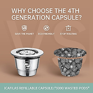 MG Coffee Stainless Steel Reusable Nespresso Capsules Permanent Coffee Pod Holder Compatible for Nespresso Machines (Silver capsules tamper)