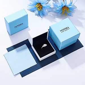 MOOSEA 1.2ct Moissanite Engagement Rings for Women, Brilliant D Color VVS1 Clarity Lab Created Diamond Wedding Rings 14K Rose Gold Vermeil Moissanite Anniversary Rings for Women Gifts