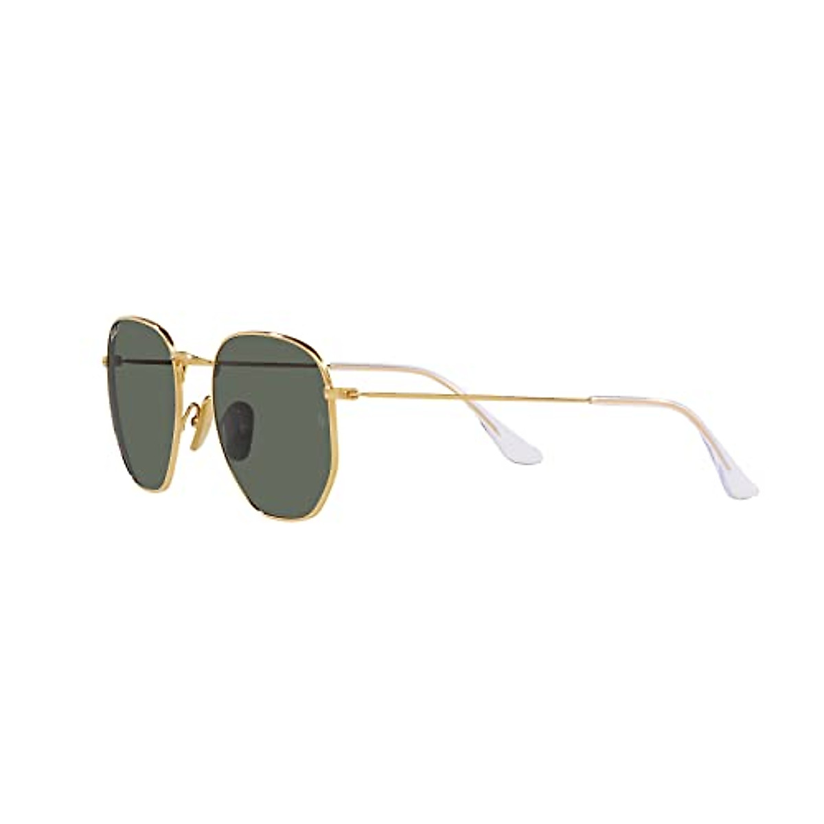 Ray-Ban RB8148 Hexagonal Titanium Sunglasses, Legend Gold/Polarized Green, 54 mm