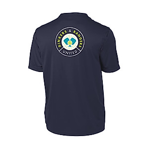 Dinkers & Bangers United™ - Men's Pickleball Performance T-Shirt - 2 Sided (as1, Alpha, x_l, Regular, Regular, Navy, XL)
