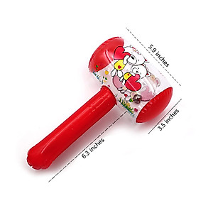 Dzrige Inflatable Cartoon Hammer with Sound Bell Handle Hammer Funny Toys for Kids (Random Color)