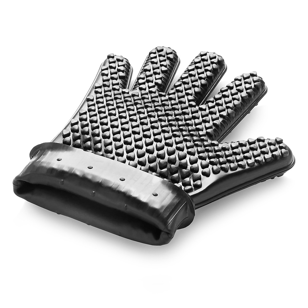 New Star Foodservice 32383 Commercial Grade Silicone Oven Mitts, Black, Set of 2