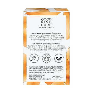 Good Kind Pure Vanilla Ginger Eau de Toilette Spray - Energizing, Gourmand Fragrance - A blend of Casablanca Lily & Warm Vanilla - Clean, Vegan, & Long-Lasting Formula - 1.0 Fl Oz