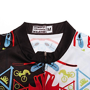 JPOJPO Men Cycling Jersey Skull Bike Short Sleeve Clothing Shirt Tops Quick-Dry S-3XL