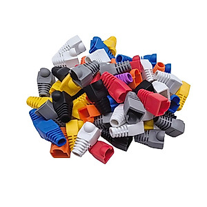 GFORTUN 100pcs RJ45 Cat6 Cat5E Ethernet Cable Snagless End Boots Cap Connector Cover Modular (Black)