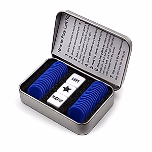 Befantasway Right Left Center Dice Game Set with 3 Dices + 36 Chips (3 Sets -Red+Green+Blue)