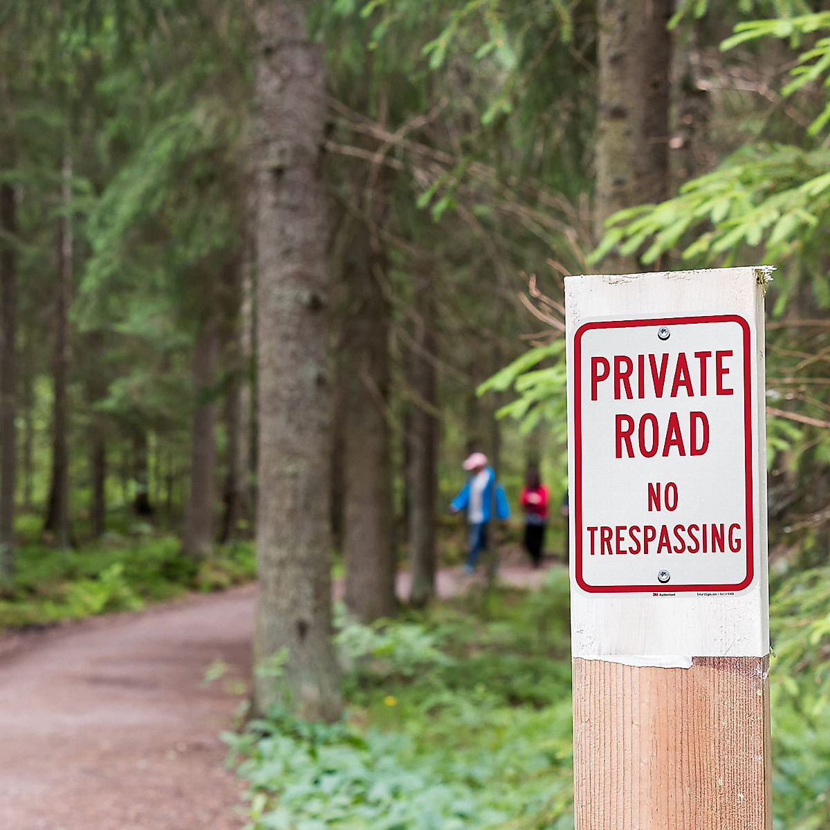 SmartSign-K-5842-EG Private Road Sign, No Trespassing Sign, Private Drive Sign, 12 x 18 Inches 3M Engineer Grade Reflective Aluminum, USA Made , Red on White