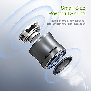 EWA A109mini Bluetooth Speaker with bass Radiator, Enhanced Impactive Bass, Portable Loud Speaker, Perfect Travel Wireless Speaker for Home, Hiking and More (Gray)
