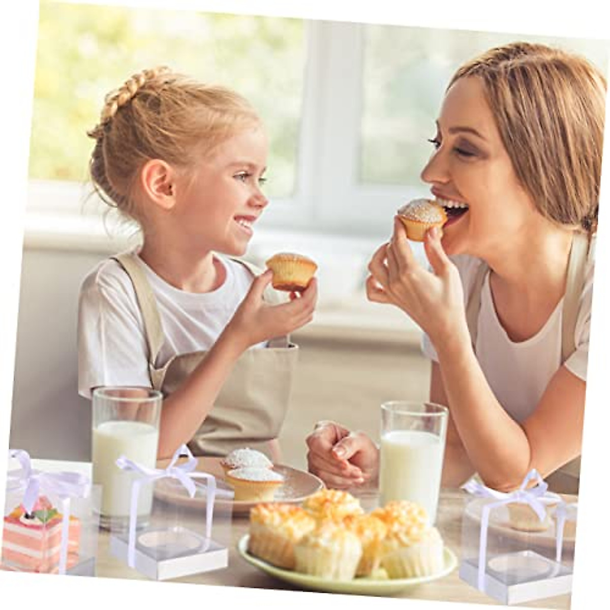 MAGICLULU 10pcs Cupcake Packing Boxes Cupcake Wrappers Mini Cake Box Mini Cakes Cookie Cake Desserts Carrier Container Cake Container White Bakery Boxes Backing Cake Case Chocolate Case Pvc