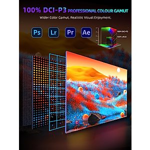 EVICIV 2K 144Hz Portable Monitor 100% DCI-P3 17.3" 2560 x 1440 Portable Gaming Monitor 1MS FreeSync HDR Laptop Screen w/VESA & Case, Frameless Ultra Slim Matte Screen Extender Monitor for Game Console
