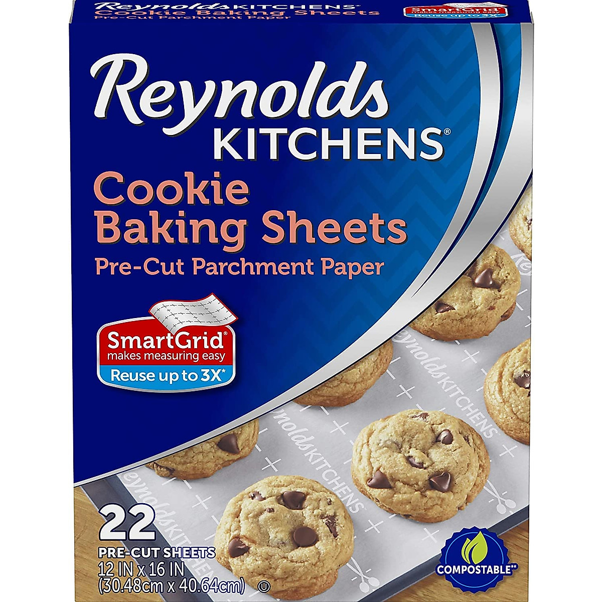 Reynolds Kitchens Cookie Baking Sheets, Pre-Cut Parchment Paper (22 Sheets, Pack of 2)