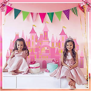 Watersay Pink Castle Cardboard Princess Party Decoration Castle Table Decoration Princess Birthday Backdrop Princess Theme Halloween Baby Shower Wedding Fairy Tale Photography Background