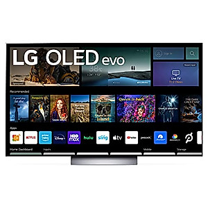 LG 55-Inch Class OLED evo C2 Series Alexa built-in 4K Smart TV, 120Hz Refresh Rate, AI-Powered 4K, Dolby Vision IQ and Dolby Atmos, WiSA Ready, Cloud Gaming (OLED55C2PUA, 2022) (Renewed)