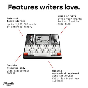 Freewrite Smart Typewriter 3rd Gen, Distraction-Free Writing Tool with Frontlit E Ink Display, Mechanical Keyboard, and Wi-Fi Cloud Syncing
