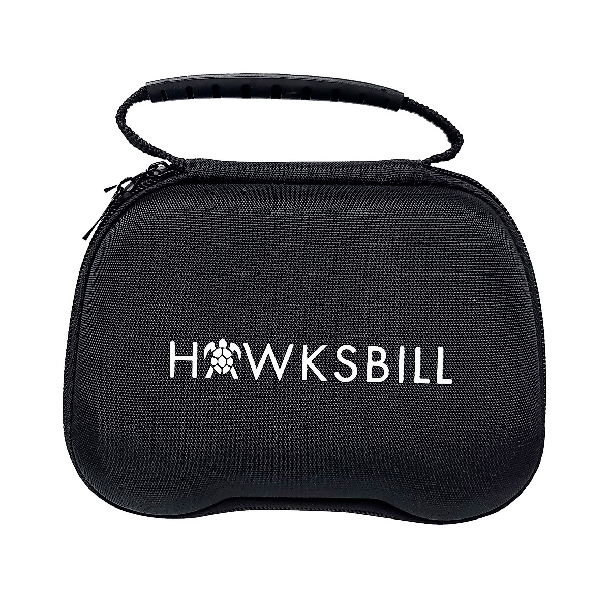 Hawksbill Travel Controller Case Compatible with Switch Pro Controller, PS5 Controller & Xbox Controller - Portable and Compact Hard Shell Carrying Case (Black & White)
