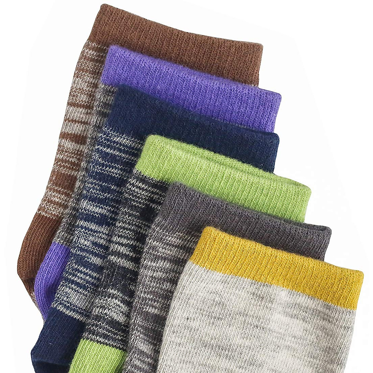 Hzcojulo Little Toddler Kids Boys Girls Fashion Cotton Socks -Assorted-6 Pairs,M/Shoe size 10.5-13/5-7Years