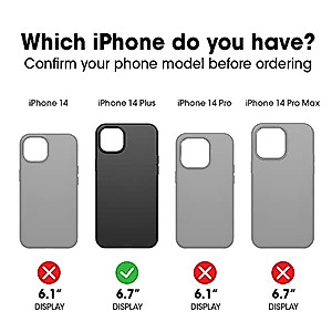 OtterBox iPhone 14 Plus Defender Series XT Case - BLACK , screenless, rugged , snaps to MagSafe, lanyard attachment