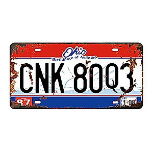 Panguru 2 Pieces Prop License Plates from Supernatural, Metal Stamped Number Tags, Movie Prop Vanity Plate, 12x6 inches