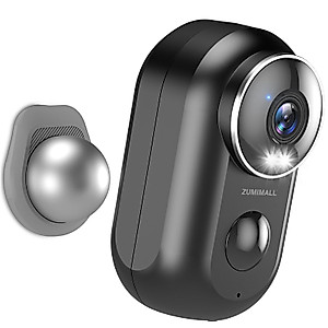 ZUMIMALL Outdoor Security Cameras, 2K FHD Battery Powered Wireless Indoor Surveillance Camera with Siren, Night Vision, PIR Motion Detection, Free Cloud Storage, IP66 Waterproof, 2.4G WiFi (No 5G)