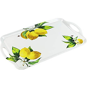 Calypso Basics Fresh Lemons by Reston Lloyd 2pc Melamine Tray Set, Lemons with Honey Bees