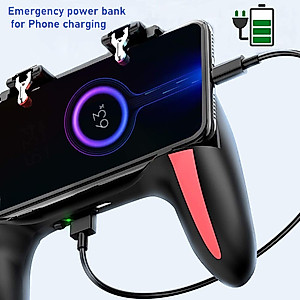 PUBG Mobile Game Controller- Dual Cooling Fan Gaming Triggers with 2200 mAh Build in Battery for 4.7-6.5inch iPhone and Android Phone by ipremium (Dual Fan)