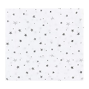 Ely's & Co. Cotton Muslin Swaddle Blanket 1-Pack — 100% Cotton Muslin Extra-Large Swaddle Blankets (47” x 47”) Printed (Grey Stars)