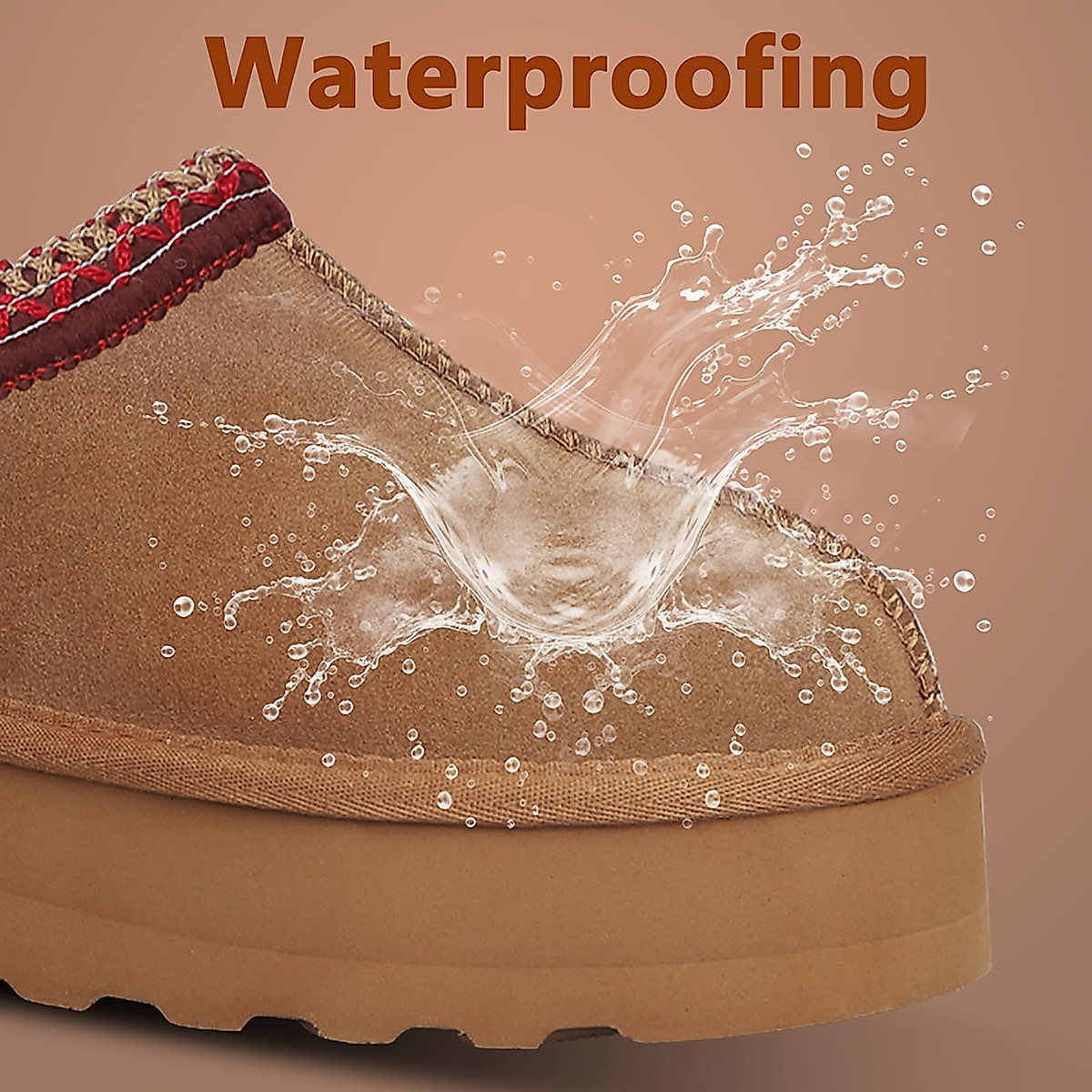 INPAKSA Women's Slippers Platform Mini Boots Short Ankle Boot Fur Fleece Lined Sneakers House slippers Anti-Slip Boot For Outdoor