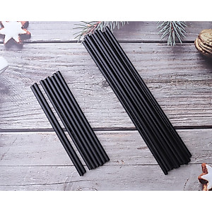 Sowaka 100 Pcs Plastic Straws Disposable Black Hot Drinking Coffee Stirrers for Chocolate Tea Cup Cocktail Party Supplies Favors Home Bar Water Cold Drink Accessories (7.87 inch/20 cm)