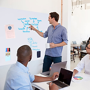 HAMIGAR Magnetic Whiteboard Contact Paper 18" x 39" Dry Erase White Board Sticker for Wall Stick on White Board Peel and Stick Wallpaper Adhesive Poster with Marker, Magnetic Eraser and Magnets