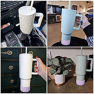 AIERSA 2Pcs Silicone Boot for Simple Modern Trek 40 oz Tumbler with Handle, Protective Water Bottle Bottom Sleeve Cover, Tumbler Accessories, Wisteria