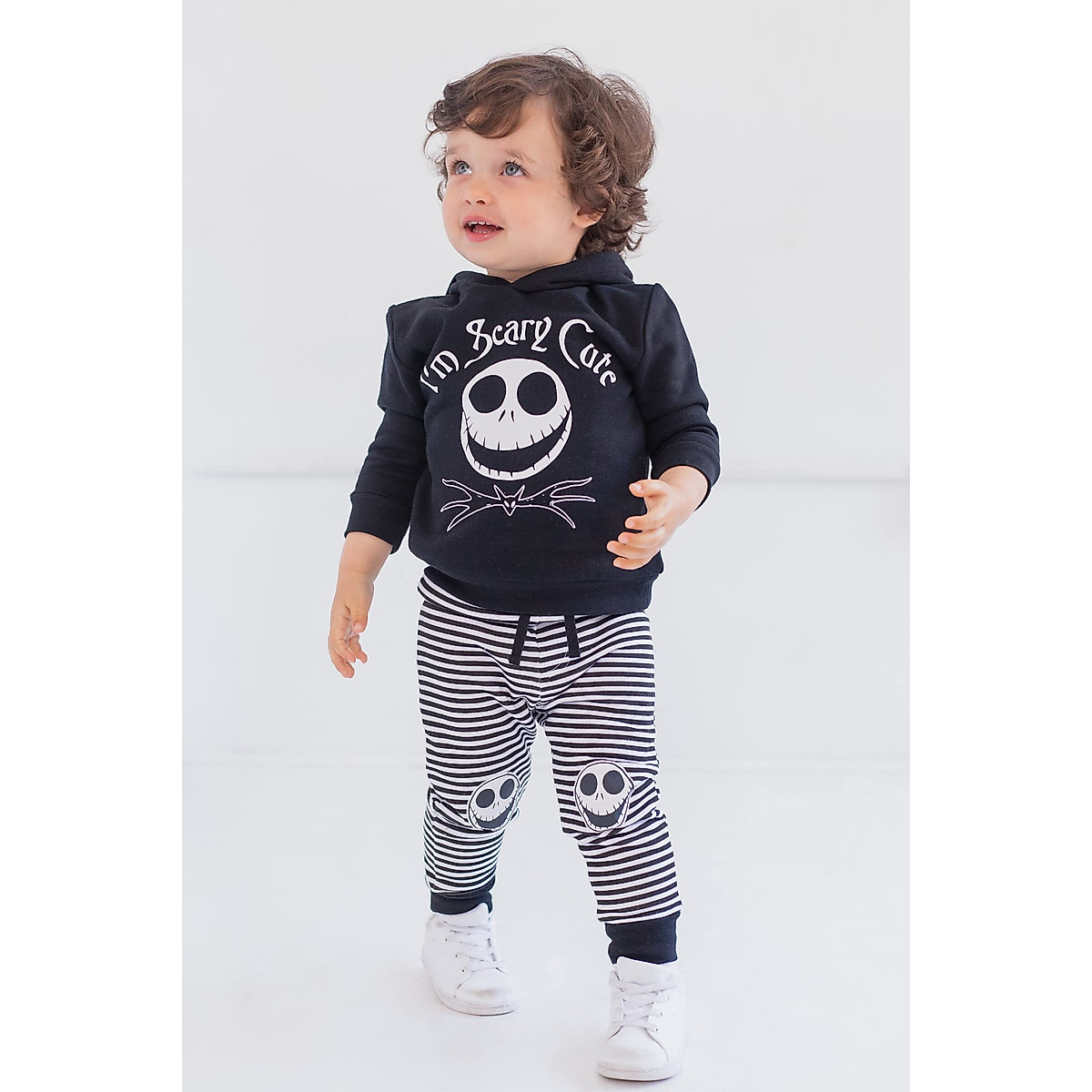 Disney Nightmare Before Christmas Jack Skellington Little Boys Hoodie and Pants Outfit Set Black 7-8