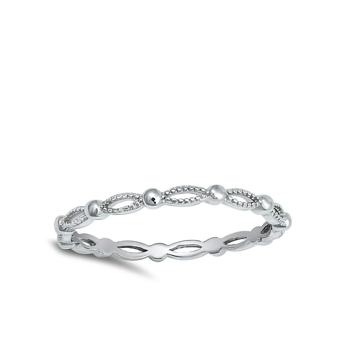 Thin Infinity Marquise Eternity Stacking Wedding Sterling Silver Ring Size 11