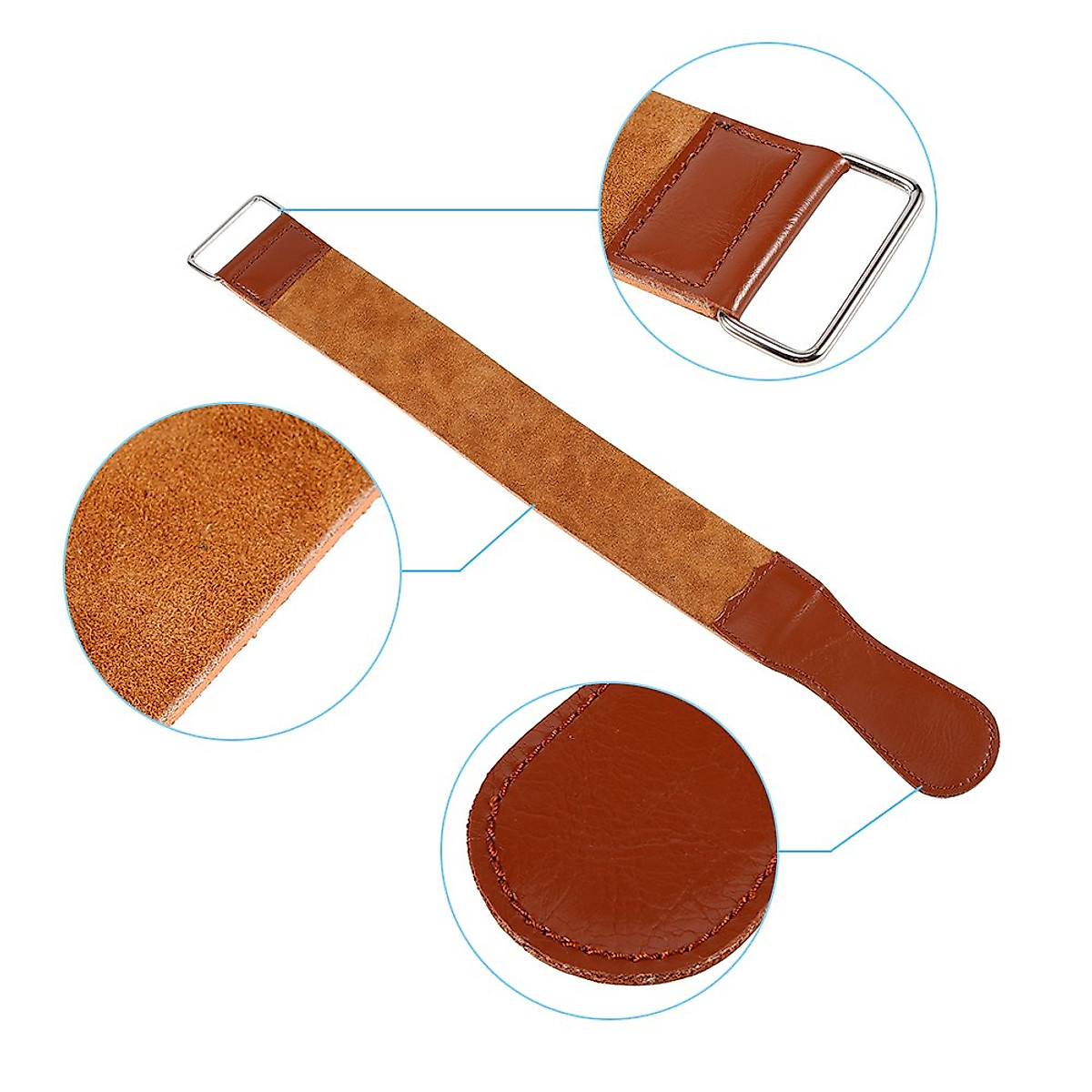 Barber Strop Leather, Leather Strop for Straight Sharpening and Smooth, Sharpening Strap,8.5" Straight Strops Cow Leather Sharpening Strap Straight Leather Strop