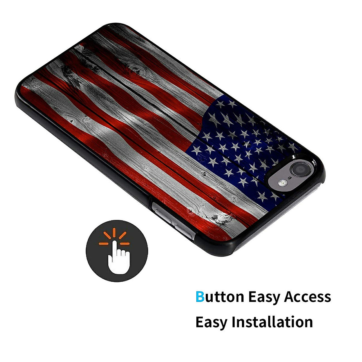 AIRWEE iPod Touch 7 Case,Touch 6/5 Case, Slim Back Cover Hard Plastic Protector Case for Apple iPod Touch 5th/6th/7th Generation,American Flag …