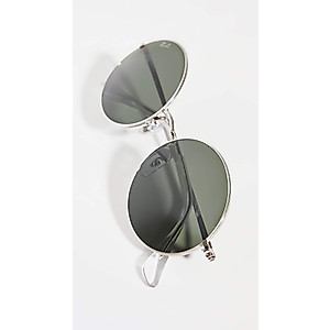 Ray-Ban Rb1970 Oval Sunglasses, Silver/G-15 Green, 54 mm