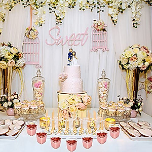 HawHawToys 60 Pack Dessert Cups with Lids and Spoons, 5 oz Heart Shaped Clear Plastic Appetizer Parfait cups for Mother's Day Gift, Wedding, Bridal Shower