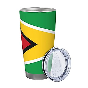 WXZYFP Car cup (single silver rim), can use a straw or drink directly, easy to use.Flag of Guyana