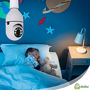 Keilini Light Bulb Security Camera, Keilani Light Bulb Security Camera, Keilini Security Camera, 360°Panoramic Surveillance Cam, 2.4GHz WiFi Smart 1080P Outdoor Security Camera Motion Detection