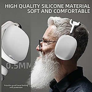 Seltureone Silicone Case Cover for AirPods Max, Anti-Scratch No Yellowing Accessories for AirPods Max, Precise Fit, Scratch-Resistant, Lightweight and Stylish (White)