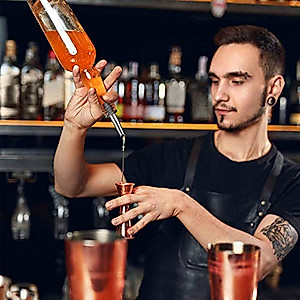 6PCS Stainless Steel Pourers, BALTRE Speed pourer, Liquor Bottle Pourers and Vinegar Tapered Stopper Spout, Liquor Pourers with Rubber Dust Caps