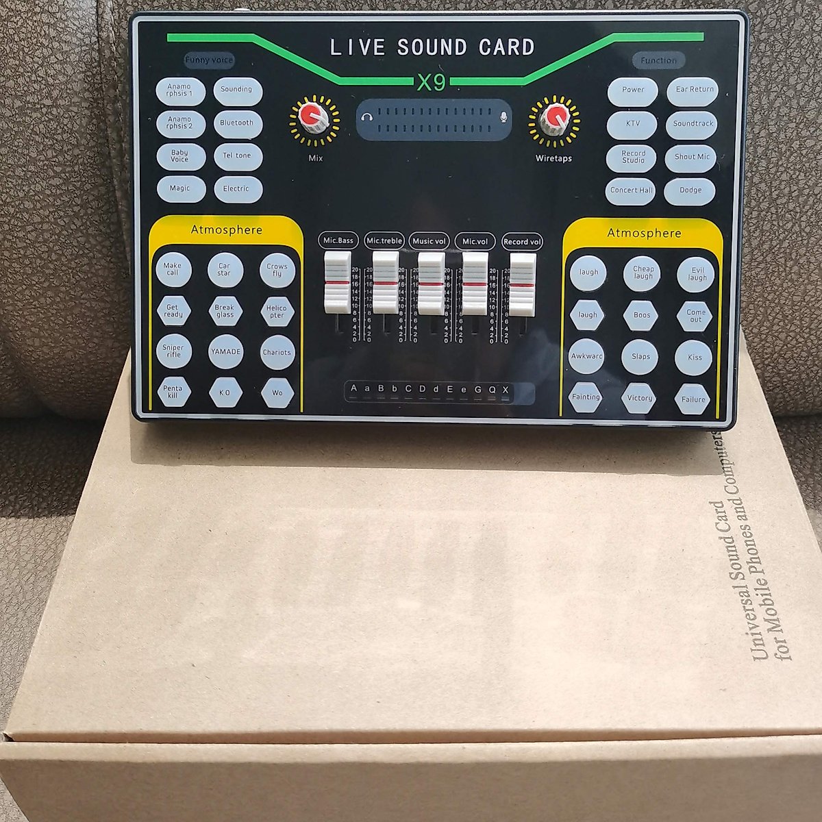 X9 Mini Audio Mixer Sound Card With Dsp Independent Reverb Chip, 48V Power Multiple Sound Effects For Live Streaming Studio Recording Karoke Singing For PC Or Mobile Phone…