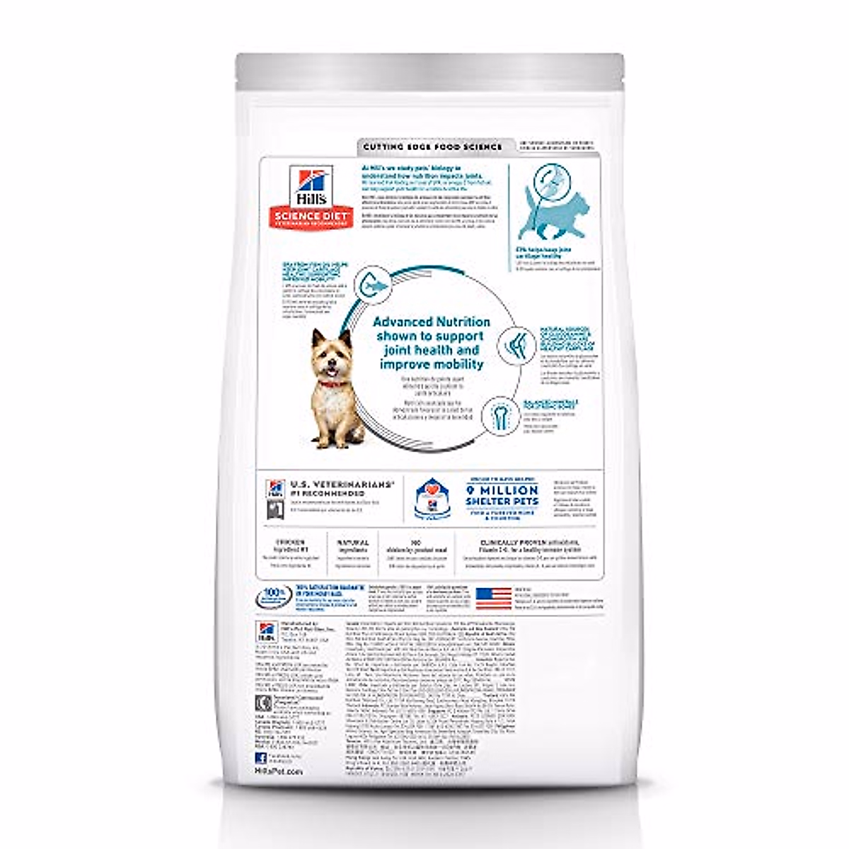 Hill's Science Diet Dry Dog Food, Adult, Healthy Mobility Small Bites, Chicken Meal, Brown Rice & Barley Recipe, 15.5 lb. Bag
