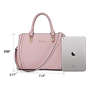 BOSTANTEN Product Image Women Leather Handbag Designer Top Handle Satchel Shoulder Bags Crossbody Purses Pink and Women Leather Wallet RFID Blocking Small Bifold Zipper Pocket Wallet Card Case Purse