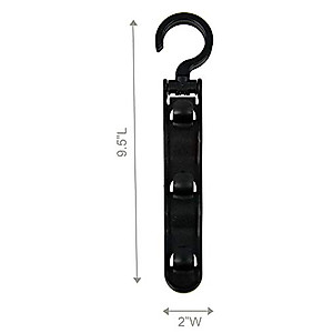 HOME-X Multifunctional Vertical Hanger, Closet Organizer, Space-Saving Shirt and Pants Hanger, Cascading Hooks for Hangers, 9 ½" L x 2" W x ¾ H, Set of 3, Black